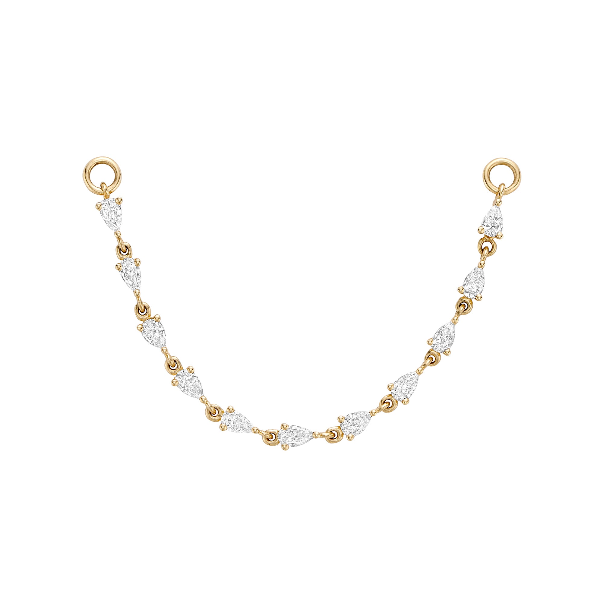 Pear Diamond Chain Earring Connector