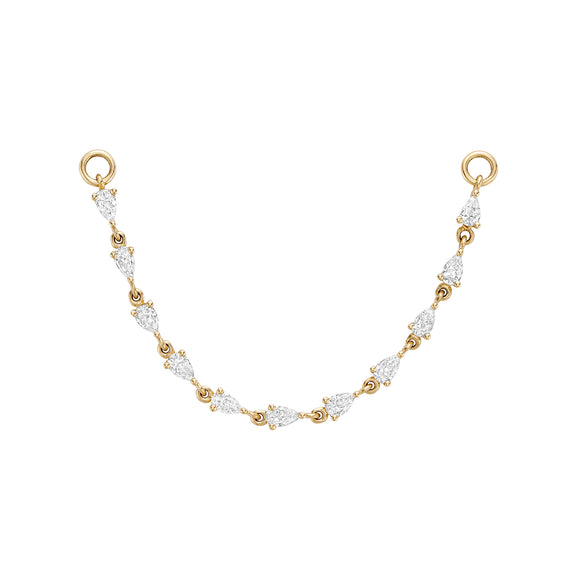 Pear Diamond Chain Earring Connector