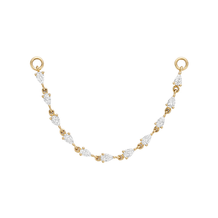 Pear Diamond Chain Earring Connector