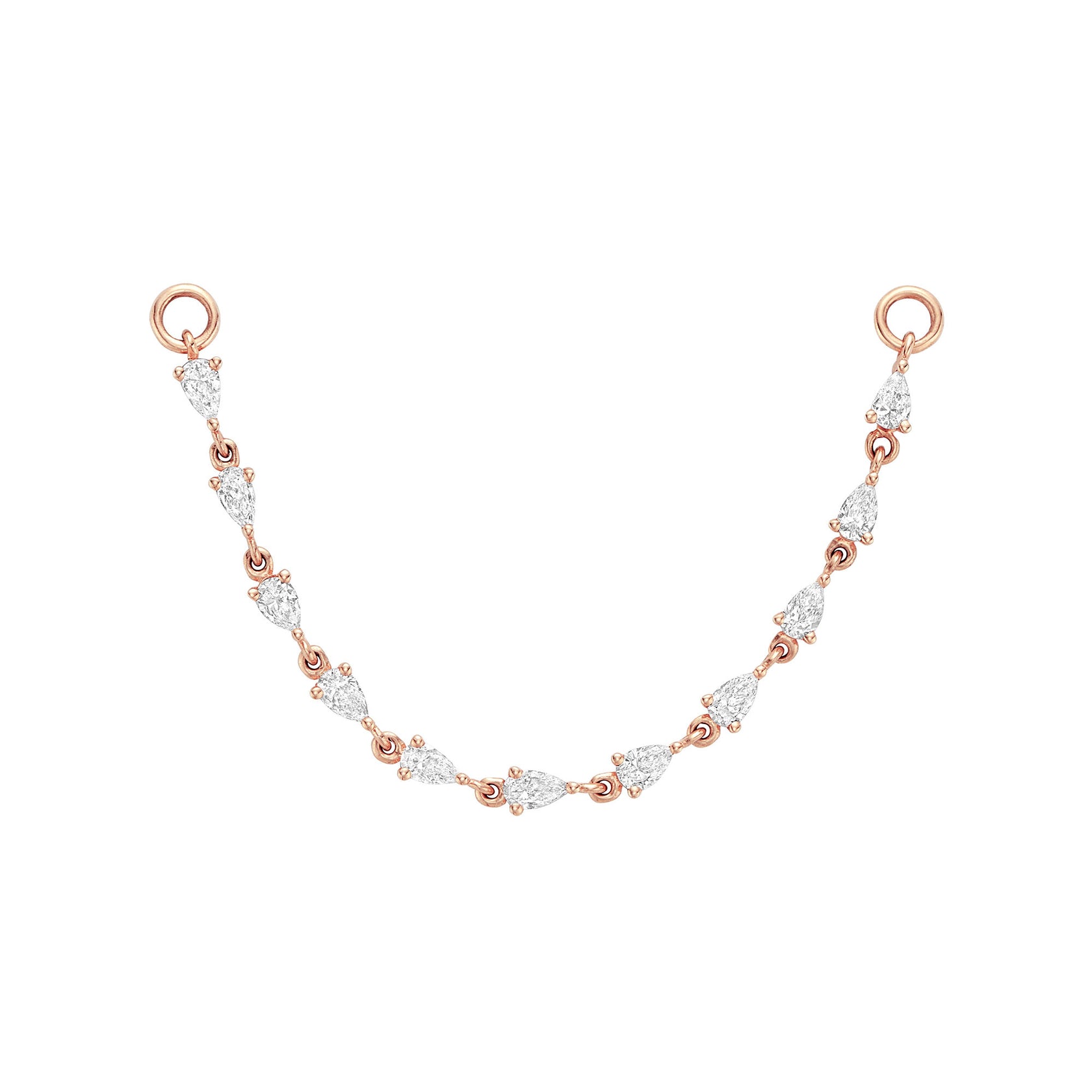 Pear Diamond Chain Earring Connector