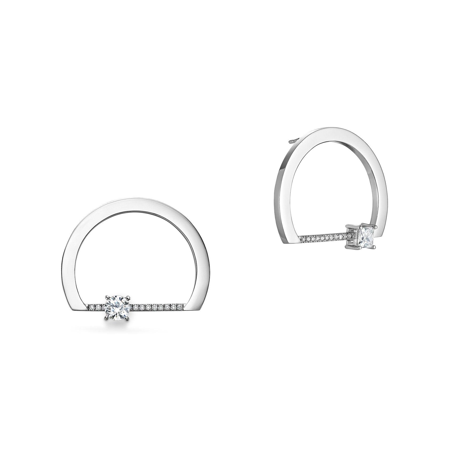 Large Sliding Diamond Earrings